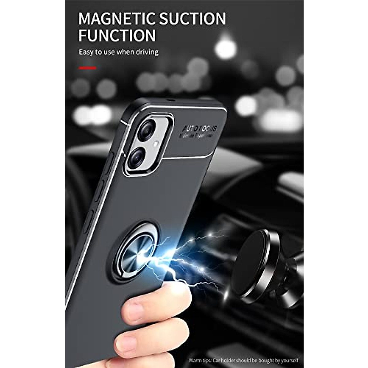 Asuwish Phone Case for Samsung Galaxy A04 with Tempered Glass Screen Protector Cover and Cell Accessories Kickstand Stand Magnetic Ring Holder Protective Soft TPU Silicone Ao4 A 04 4G Women Men Black