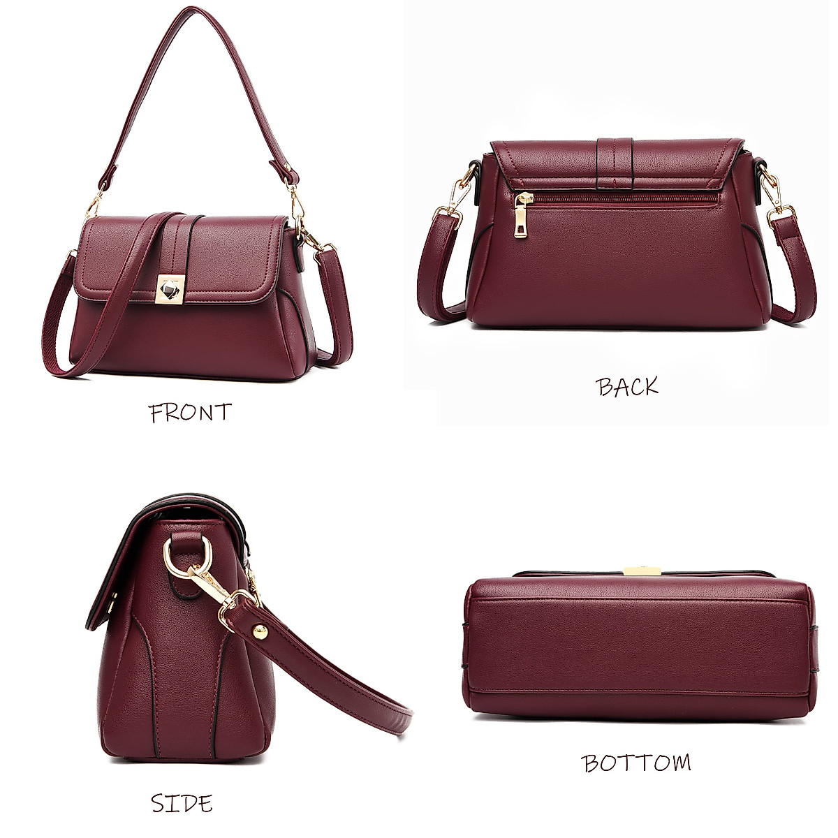 FSD.WG Women Tassel Zipper Pocket Crossbody Bag Shoulder Purse Fashion Travel Bag with Multi Pockets