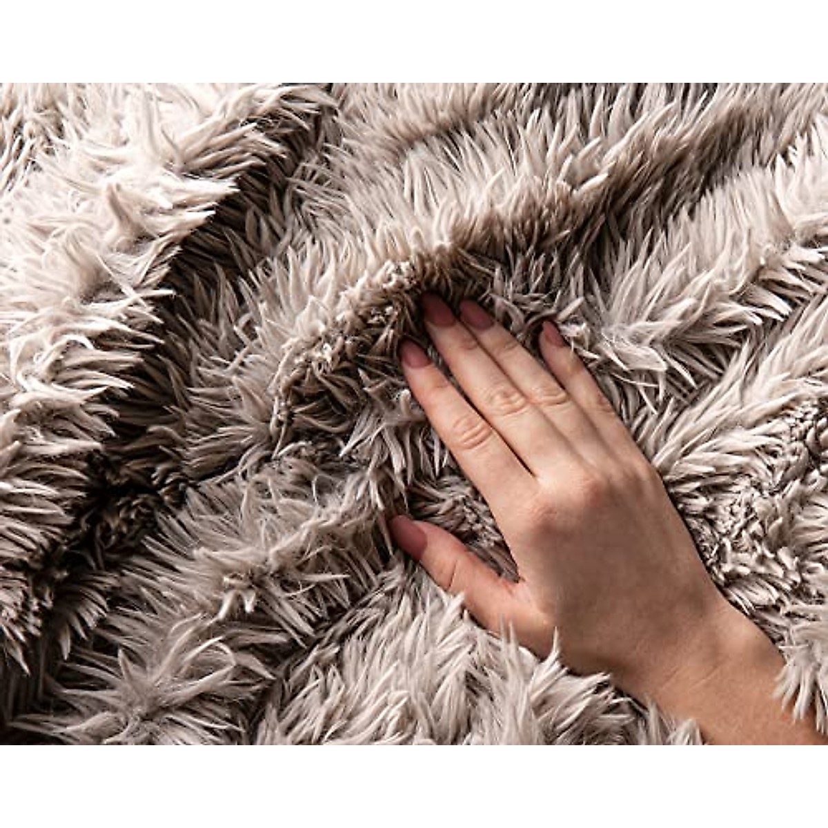 Artisan 34 Extra Warm and Cozy Luxury Faux Fur Blanket - Fuzzy and Fluffy Super Soft Reversible Taupe Throw Blanket for Bed, Couch, Home Décor- Double Sided, Ultra Soft Throw Blanket