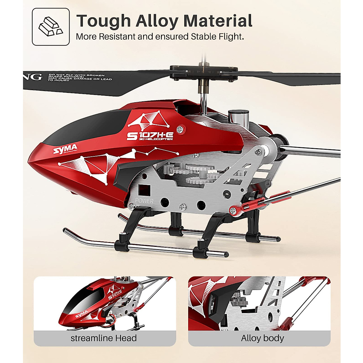 Syma RC Helicopter for Adults Kids with Altitude Hold, 2 Rechargeable Battery (Rose Red)