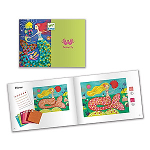 DJECO Mermaid's Song Mosaic Arts & Crafts Kit - Create Your Own Glittery Underwater Scene for School - Fun & Creative for Family & Friends, Boys & Girls, Educational, Sticker Foam for Kids 5+