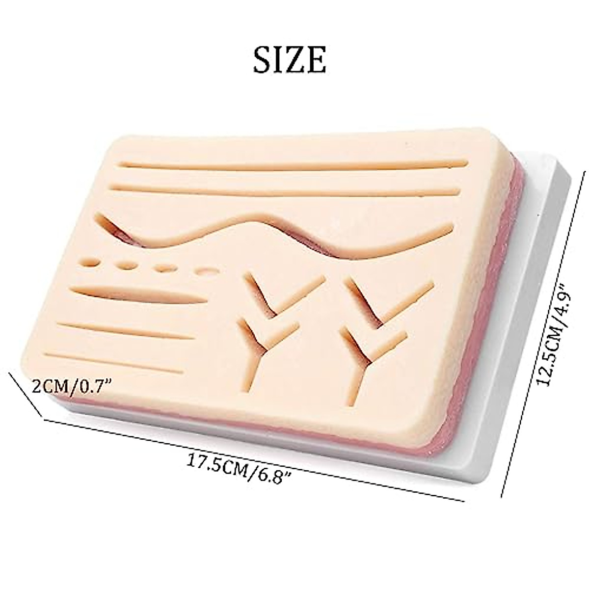 BYBEST Anatomy Models Traumatic Skin Suture Training Model Pad with Wound Silicone Suture Practice Pad Teaching Equipment Training Skin Model Study Tools