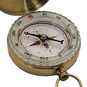 Personalized Wilderness Scouting Brass Pocket Compass | Engraved Gift for Husband, Son, Scouts, Camping, Hiking (My Own Text)