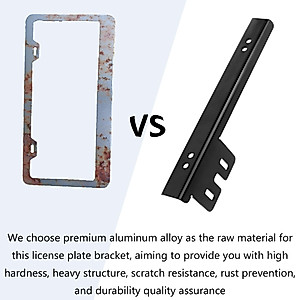 Salior License Plate Holder,Aluminum Alloy Front License Plate Mounting Kit Relocator Holder Bar,Universal License Plate Bracket Fit for Bumper in Most Car Truck SUV (Black)