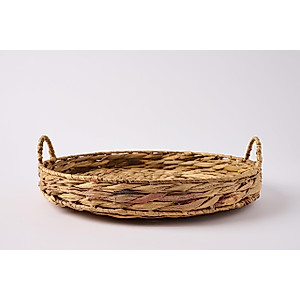 Mud Pie Hyacinth Tray Lazy Susan, 2" x 16 1/2" dia, Brown