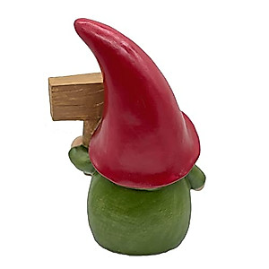 FICITI Garden Gnome Statue with Welcome Sign, Outdoor Lawn Décor Yard Sculpture Home Decorations, 8 Inch Tall
