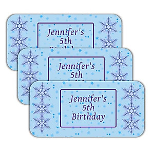 20 Personalized winter ice birthday party,"half wrap" water bottle labels