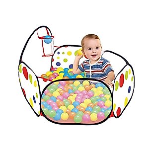 Toxz Playpen Balls Pit Pool Tent for Toddler Baby,with Basketball Hoop Shooting,Gym,Protection,Portable,Early Education,(Ship from US!)