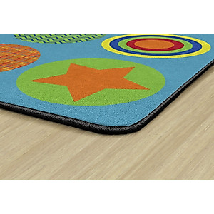 Flagship Carpets Patterned Circles Colorful Multicolor Seating Carpet for a Gathering Place, Children's Classroom Rug or Kids Educational Area, 7'6" x 12', Seats 24, Rectangle