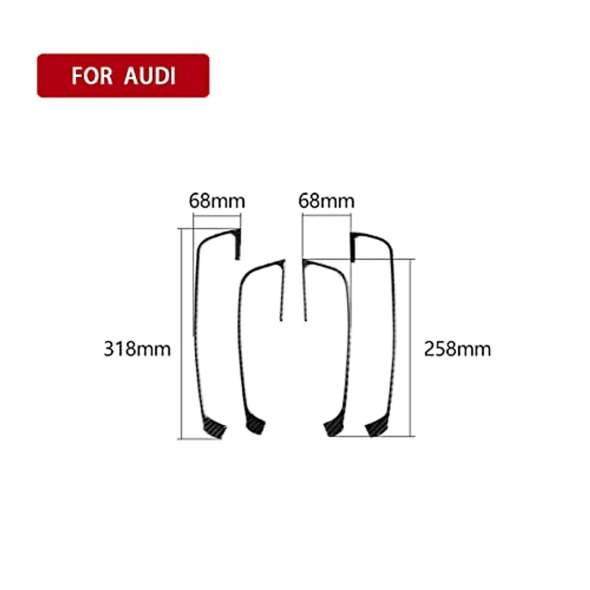 NC Carbon Fiber Interior Decorative Cover Trim Sticker Compatible with Audi A3 S3 2014-2019 (Window Lift Regulator Trim)