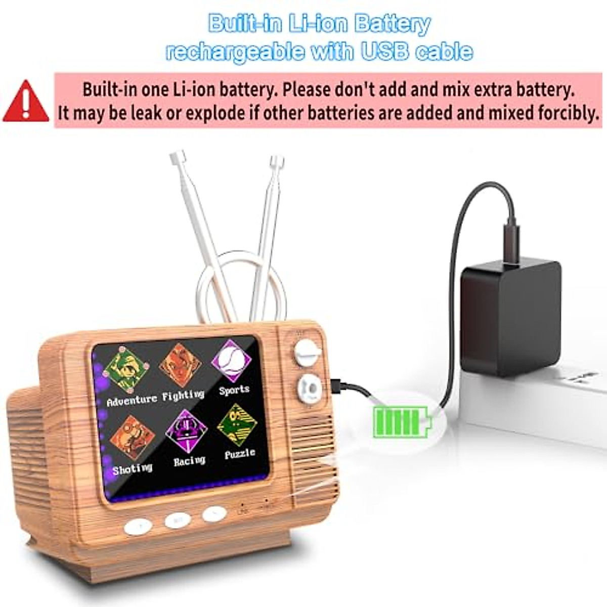 Retro Handheld Games Console with 308 Classic Games 3 Inch Screen Mini TV Video Games Player Support AV Output Electronic Games Xmas Gift for Boys Girls 4-12