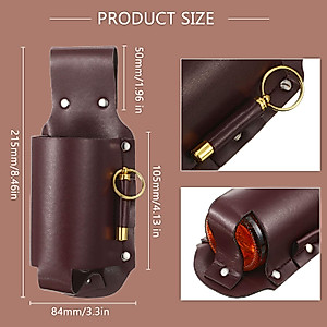 Classic Leather Beer Holster for Men, Cowboy Beer Holster, Pu Leather Beer Holster, Portable Bottle Beer Holster Waist Belt with Whistle Bottle Opener Key Chain, Brown