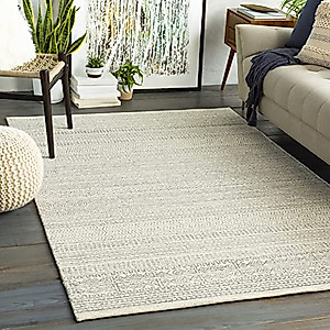 Mark&Day Wool Rugs, 8x10 Melun Global Medium Gray Area Rug, Beige Brown Carpet for Living Room, Bedroom or Kitchen (8' x 10')