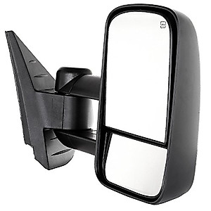 QUALINSIST Tow Mirrors Fit for 2008-13 for Chevy Silverado/Sierra 1500 Towing Mirrors With Power Adjusted Heated Without Turn Signal Light Black Housing 2PCS LH and RH Side