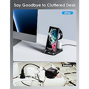 VCVS 36W USB C Super Fast Charging Station for Samsung Phones Watches Earbuds, 3 in 1 Wireless Charger for Samsung Galaxy Watch 6/5/4/3, Galaxy S24/S23/S22/21/20,Note20/10,Z Fold/Flip 5/4,USB-C Buds