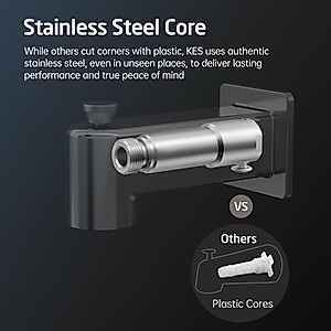 KES Bath Tub Faucet Replacement, 5-3/8 Inch Bathtub Spout with Diverter Metal Contruction(Inside and Out), Slip-on Shower Spout Fits 1/2 Inch Copper Pipe, Chrome, PTSN300-CH