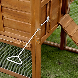 PawHut 64" Large Wooden Chicken Coop Kit With Outdoor Run And Nesting Box