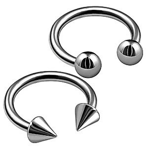 bodyjewellery 2pcs 16g Circular Barbell Titanium G23 Helix Tragus Lip Ring Cartilage Bite Snake Septum Ear Eyebrow Nose B2CCQ 8mm