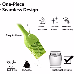 ORYVID Silicone Pastry Brush for Baking -Basting Brush for Cooking Grill BBQ -Spread Egg Wash, Melted Butter, Oil, Sauce, Marinade -Heat Resistant, BPA Free, Dishwasher Safe -Set of 2, Blue & Green