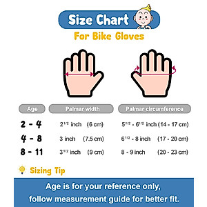 Fingerless Gloves Kids Bike Gloves for Balanced Bike Mountain Bicycle Biking - Fingerless Toddler Kids Cycling Gloves with Extra Protective Cushions - Riding Gloves for Girl Boy