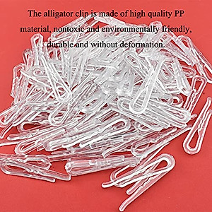 HAHIYO 2 inches/50mm 120Pcs Clear Plastic U Shape Alligator Clips Clothespins Garment Shirt Folding Clips with Teeth for Sewing Room Folding Board Sock Tie Pant Securing Fabric to Comic Book Board