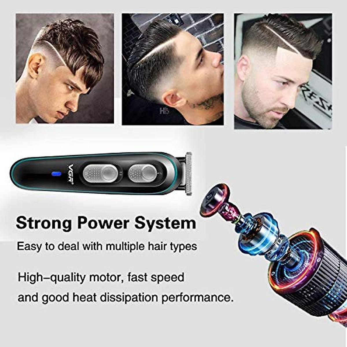 M MITLINK Hair Clippers, Haircut Trimmer Set, Hair Cutting Machine for Men/Kids/Baby/Barber Grooming Cutter Kit, Waterproof Haircut Barber Trimmer Kit with Guide Combs Brush (Black)