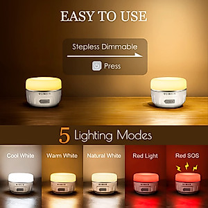 Sinvitron Camping Lantern 1000LM, 5200mAh Camping Lights with Remote Control, Up to 150H Running, 5 Lighting Modes,IPX5 Waterproof Emergency Light for Home,Power Outages, Hiking,Fishing (White)