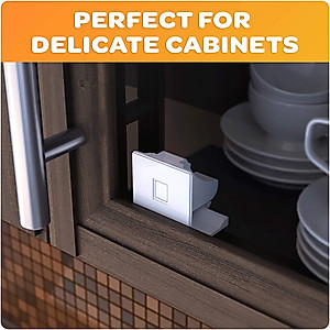 Jambini Magnetic Cabinet Locks - Child Safety Locks for Cabinets and Drawers - Drawer Locks Baby Proofing Cabinet Locks for Babies (4 Locks + 1 Key)