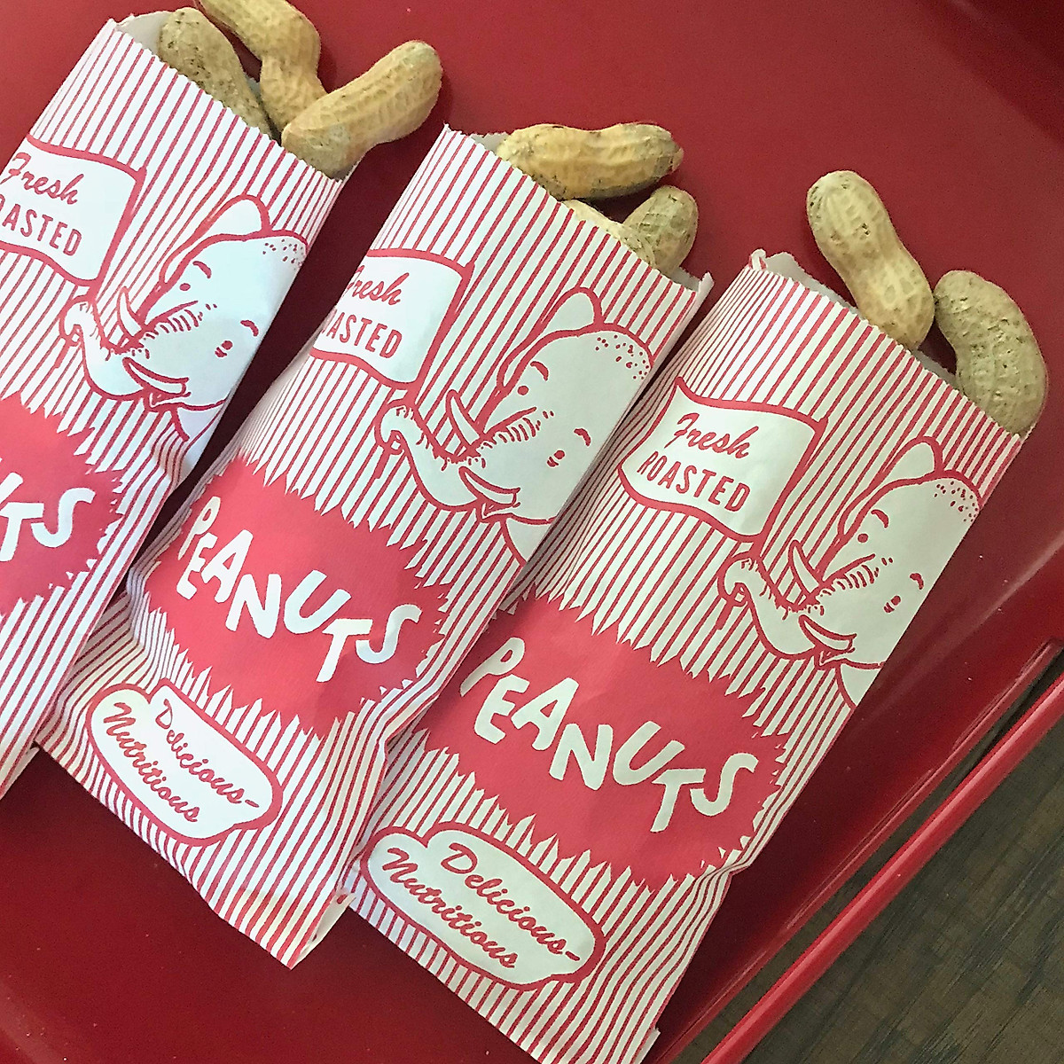 Outside the Box Papers Paper Peanut Bags - Red White - 100 Pack