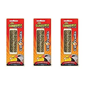 Higgins 3 Pack of Sunburst Gourmet Treat Sticks, 3 Ounces Each, L'il Fruits Flavor for Canaries and Finches