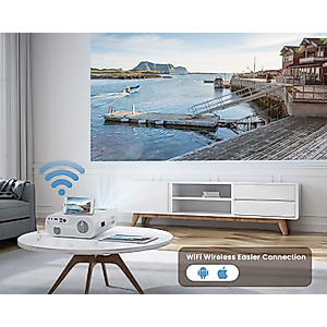 WiFi Bluetooth Projector, WiMiUS 2023 Top 1 Mini Projector with Carry Bag, Full HD 1080P & 300", Portable Projector for HDMI,VGA,USB,AV,Laptop,Smartphone