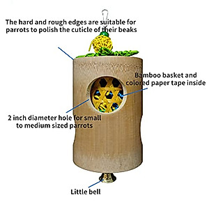 GJRGEG1Y Parrot Release Toy Natural Bird Nest with Color Paper Inside Helps Parrot Develop Intelligence Sturdy and Durable Bird Toy