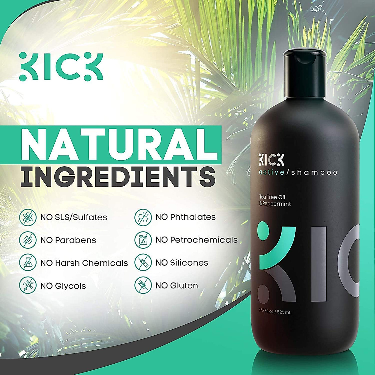 Kick Men’s Shampoo + Conditioner + Hair Styling Cream - Men’s Basics Bundle Itchy Scalp Styling for Dandruff & Thinning Hair - High Performance Anti-Dandruff, Anti-Hair Loss System for Men