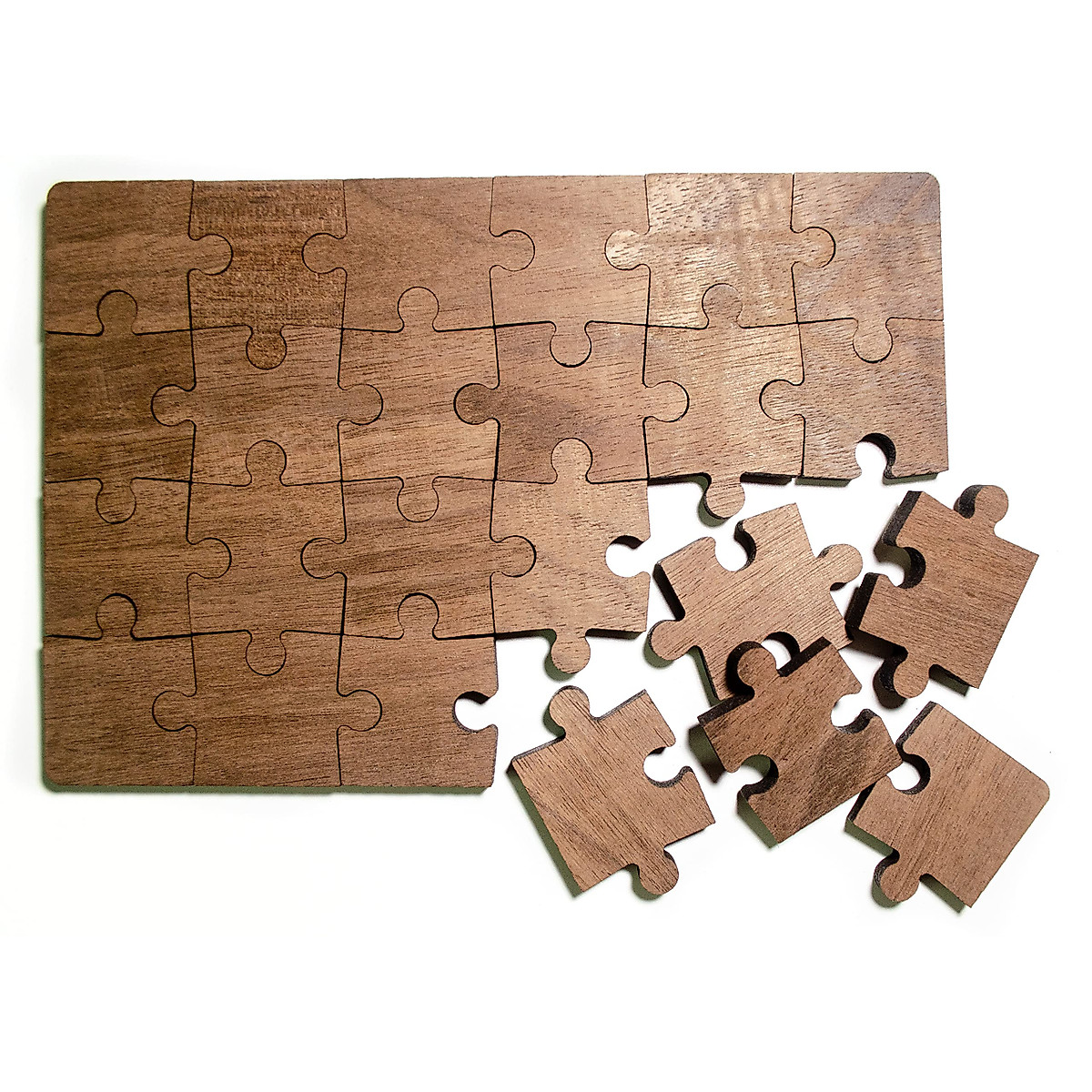 Wooden Puzzle Refrigerator Magnets, 24 PCS Natural Walnut Fridge Magnets, Strong Magnets for Fridge, Whiteboard, Kitchen, Office, and School, Locker(1.2in x 1.8in x 0.24in)