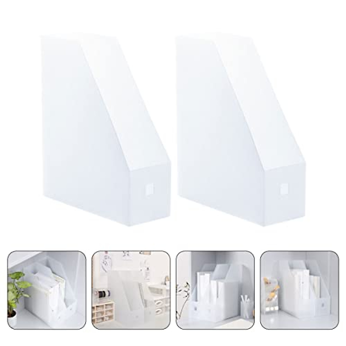 STOBOK File Folder Organizer Plastic Desk Organizer Magazine Rack Magazine File Holder File Holder 2pcs