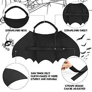 POPETPOP Dog Bat Halloween Costume- Pet Costume Bat Wings Wizard Hat with Pumpkin Bell for Small Medium Dogs Cats Cosplay Halloween Party Decoration