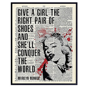 Marilyn Monroe Wall Decor - Marilyn Monroe Wall Art - Office Decor for Women - Motivational Posters, 8x10 - Funny Gifts for Women - Glam Wall Decor - Shoe Wall Decor - High Fashion Wall Decor