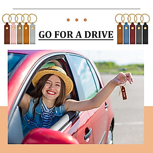 Wavyknot 200 Pack Personalized Leather Keychain Leather Kit PU Leather Keychain Blanks with Key Rings and Rivets Key Chain Blanks for DIY Craft Laser Engraving Keychain Making Leather Working