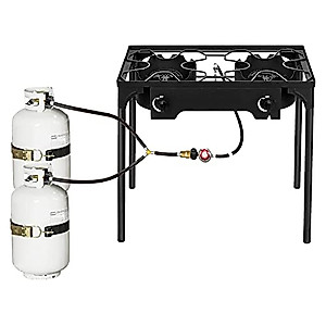 METER STAR 350 PSI High Pressure Universal Dual Propane Tank Connection Kit, Propane Y Splitter Hose Adapter Kit Connect 5-100 lbs Cylinder Tank for Grill, Heater, Fire Pit, Fireplaces