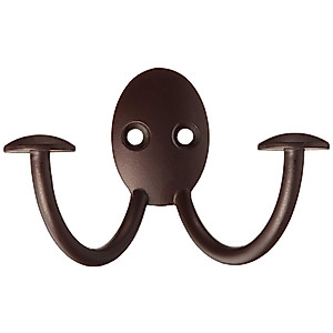 Spectrum Diversified Stratford Wall-Mounted Double, Easy Installation Closet & Entryway, Modern Storage Hooks, Bronze