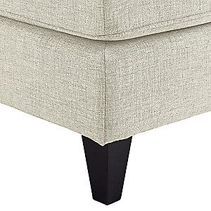 Serta Harmon Square Arm Reversible Sectional Sofa Living Room, Modern L-Shaped 3 Seat Fabric Couch, Cream