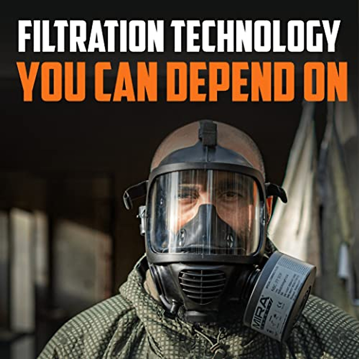 MIRA SAFETY M Gas Mask Filter - Certified CBRN Filter for Full Face Respirator Mask, 40 mm NATO Gas Mask Filter, Longest 20 Year Shelf Life, Vacuum Sealed NBC Filters, Compatible with Mira Gas Mask