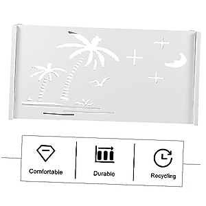 Amosfun 1pc Box STB Stand Router Wall Mount tv with Wall Mount Floating Wall Shelves Floating DVD Shelf Wall Storage Stand Wall-Mounted Rack Television Bracket Hole-Free Frame Ledge WPC