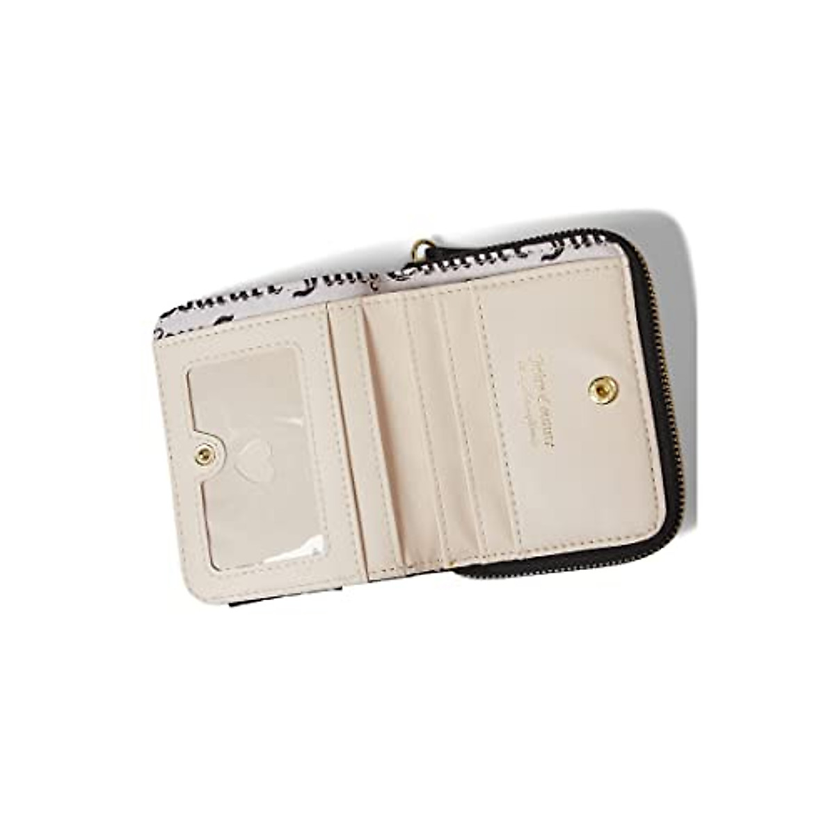 Juicy Couture Pretty Bow Small Zip Around Ditzy Rose Black One Size