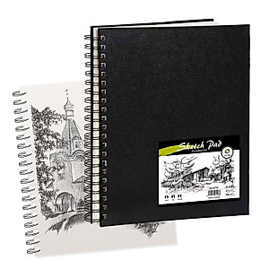 conda 8.5"x11" Hardbound Sketch Book, Double-Sided Hardcover Sketchbook, Spiral Sketch Pad, Durable Acid Free Drawing Art Paper for Kids & Adults
