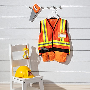 Melissa & Doug Construction Worker Role Play Costume Dress-Up Set (6 pcs) Frustration-Free Packaging - Pretend Construction Worker Outfit, Construction Worker Costume Set For Kids, Toddlers Ages 3+