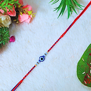 AKRITSANS Evil Eye Rakhi for Brother & Bhabhi – Lucky Rakhi Thread for Bhai Bhabhi Bhaiya | Raksha Bandhan Rakhi Dora Bracelet for Bro, Sister | Indian Traditional Festival