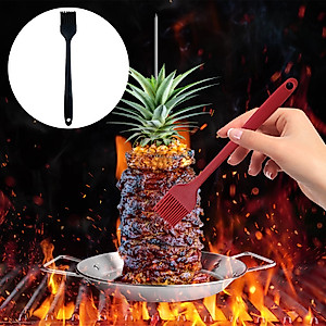 Fengzhe Al Pastor Skewer for Grill, Stainless Steel Vertical Skewer, Brazilian Spit Stand with 3 Spikes,2 Brushes,Ideal for Tacos Al Pastor,Shawarma, Kebabs on Smoker, Oven,with Fat Separator Tray.