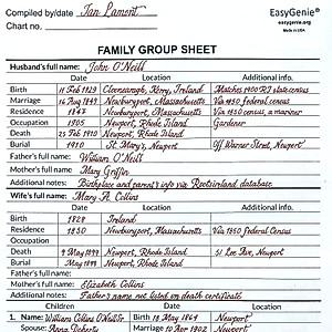 LARGE PRINT Two-Sided Family Group Sheets for Ancestry (30 Sheets) by EasyGenie | Archival-Quality Genealogy Forms