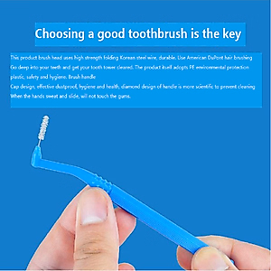 Curved interdental Brush, 10 Count 2bags， 0.7mm (SSS,Yellow)…